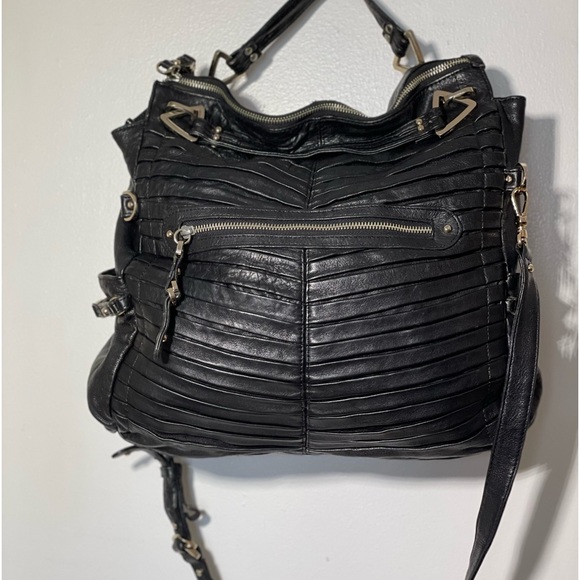 Junior Drake | Bags | Junior Drake Gail Pleated Leather Satchel With ...